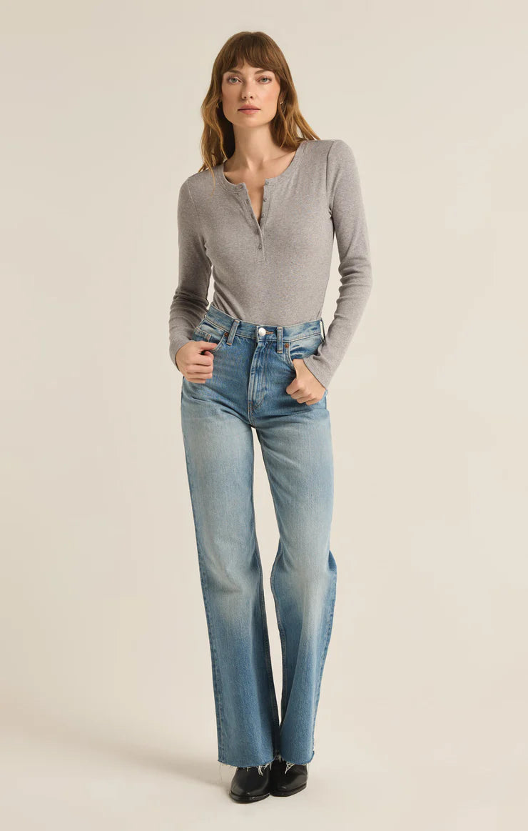 Z Supply Samara Rib Henley Bodysuit | One:Nine Boutique